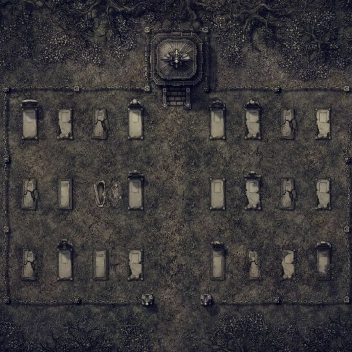 3D Printable The Graveyard Map by Rhasmus Battlemaps